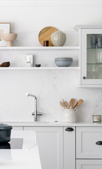 1141 Pure White Mineral Benchtop Surface | Caesarstone Studio