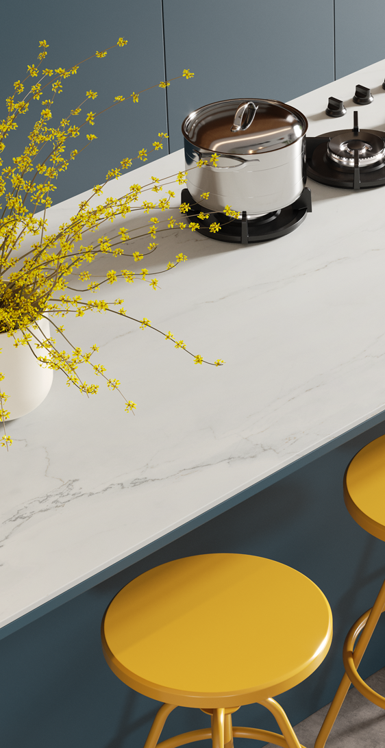 501 Snowdrift Porcelain Benchtop Surface | Caesarstone Studio