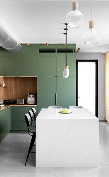 5110 Alpine Mist Mineral Benchtop Surface | Caesarstone Studio