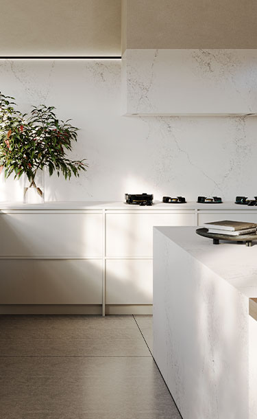 5151 Empira White Mineral Benchtop Surface | Caesarstone Studio
