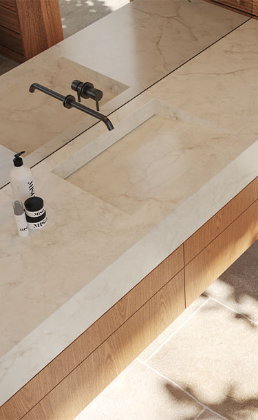 507 Marbannova Porcelain Benchtop Surface | Caesarstone Studio