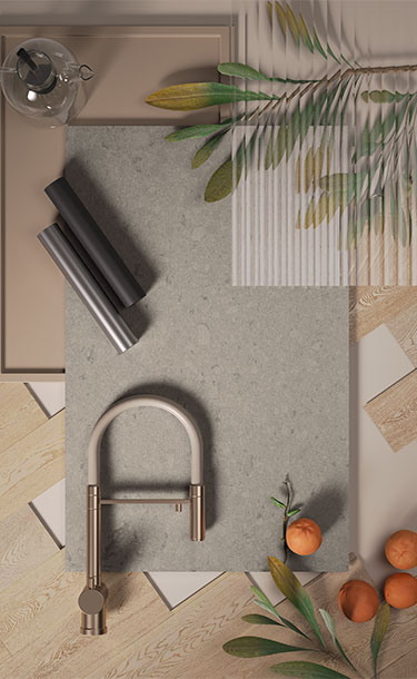 4030 Oyster Mineral Benchtop Surface | Caesarstone Studio