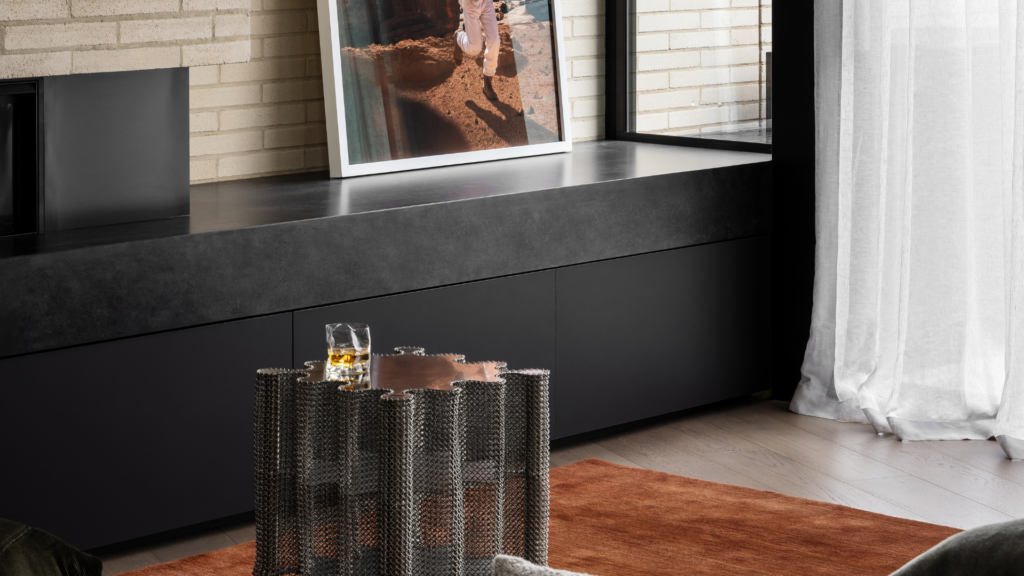 Caesarstone Rugged Concrete & Black Tempal by Arli Homes