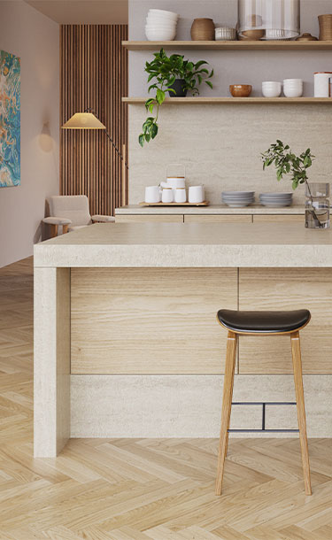550 Silvax Porcelain Benchtop Surface | Caesarstone Studio