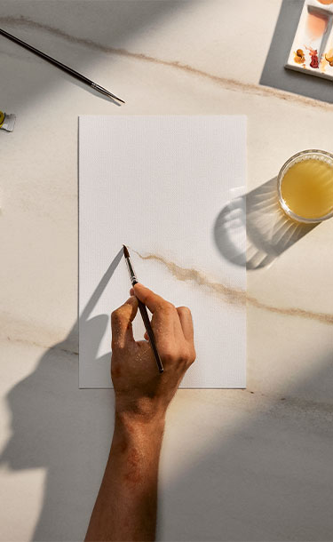 502 Sleet Porcelain Benchtop Surface | Caesarstone Studio