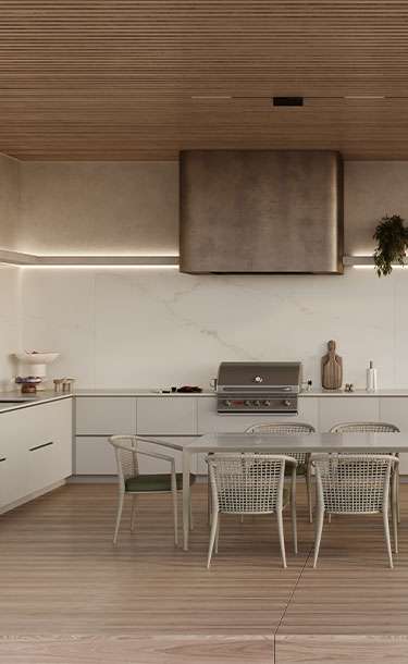 501 Snowdrift Porcelain Benchtop Surface | Caesarstone Studio