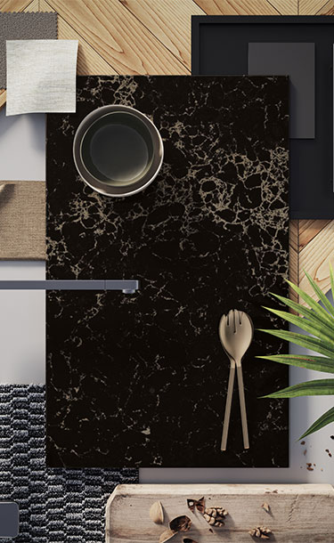 5100 Vanilla Noir Mineral Benchtop Surface | Caesarstone Studio