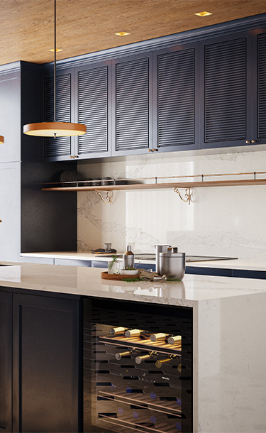 5115 Calacatta Stillstorm Mineral Benchtop Surface | Caesarstone Studio