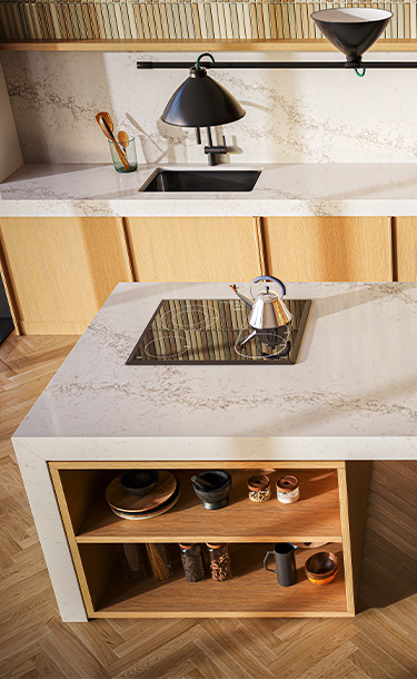 Celestial Sky Mineral Benchtop Surface | Caesarstone Studio