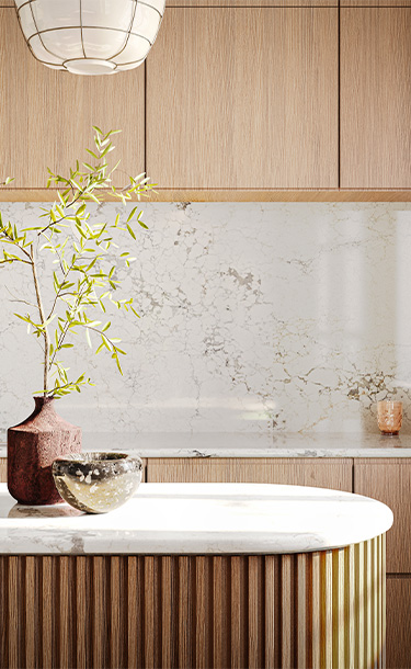 5105 Calacatta Dreamwave Mineral Benchtop Surface | Caesarstone Studio