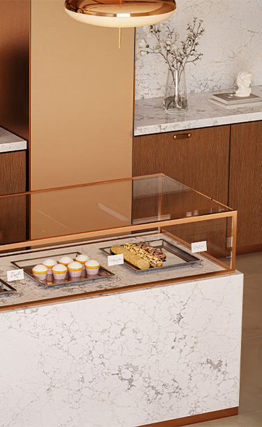 5105 Calacatta Dreamwave Mineral Benchtop Surface | Caesarstone Studio