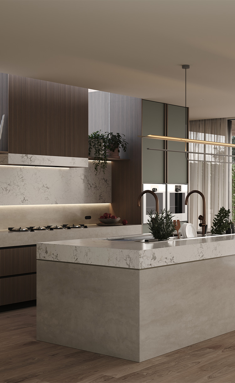 410 Aluminous Porcelain Benchtop Surface | Caesarstone Studio