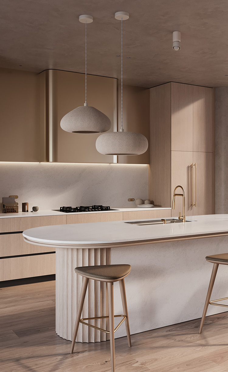 5441 Glacier Flow Mineral Benchtop Surface | Caesarstone Studio