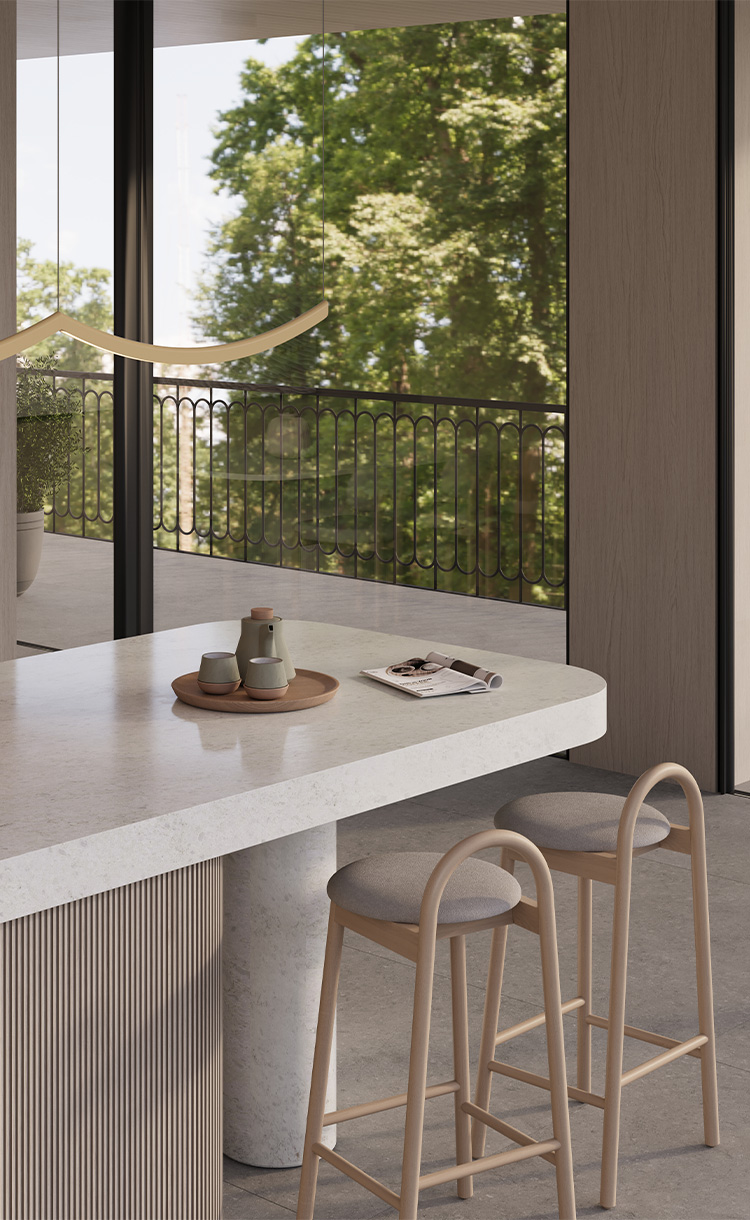 5444 Lunar Frost Mineral Benchtop Surface | Caesarstone Studio